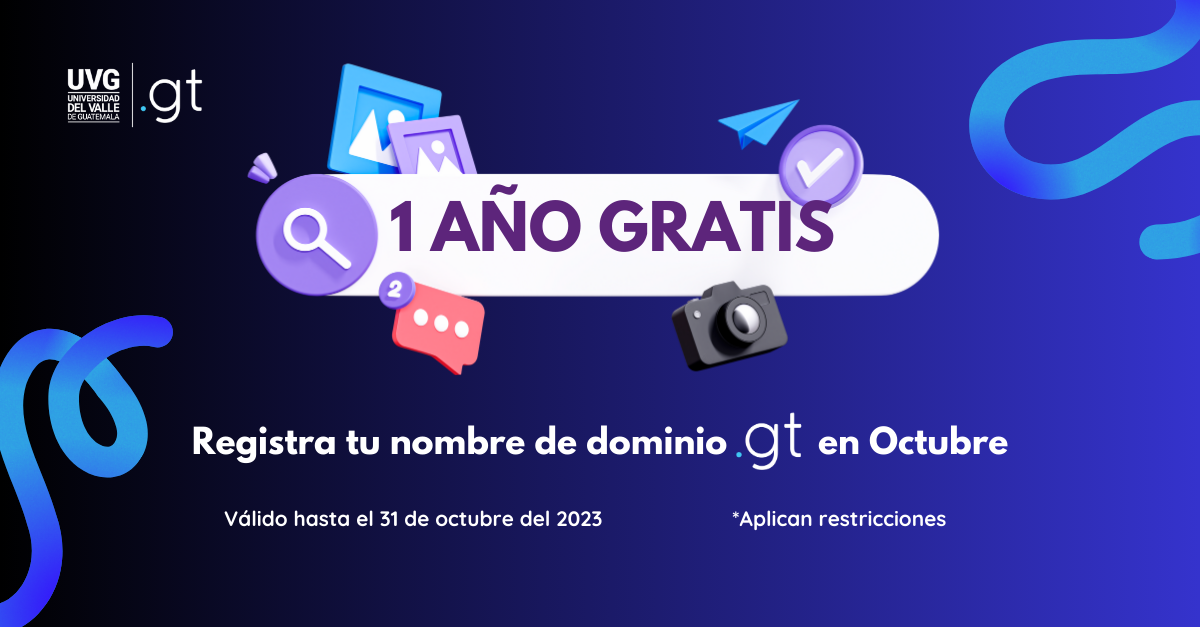 Promoción: Registra tu nombre de dominio .gt y recibe un año gratis ...